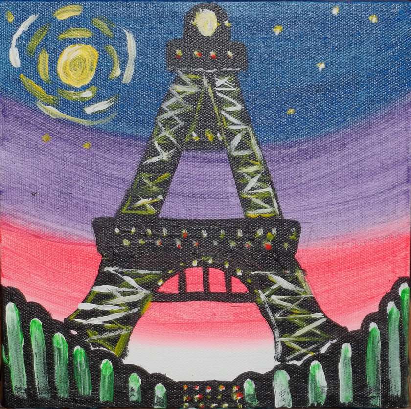Eiffel Tower Kids - Pinot's Palette Painting